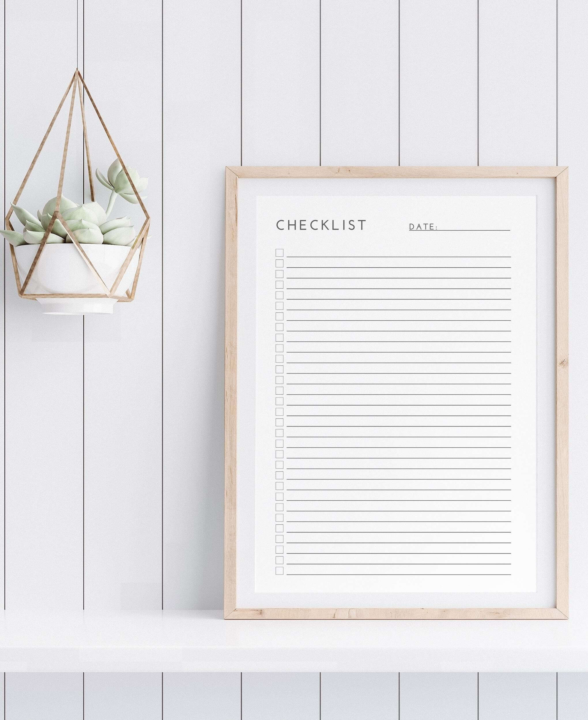 Minimalist Checklist Acrylic Board Checklist Printable Checklist ...