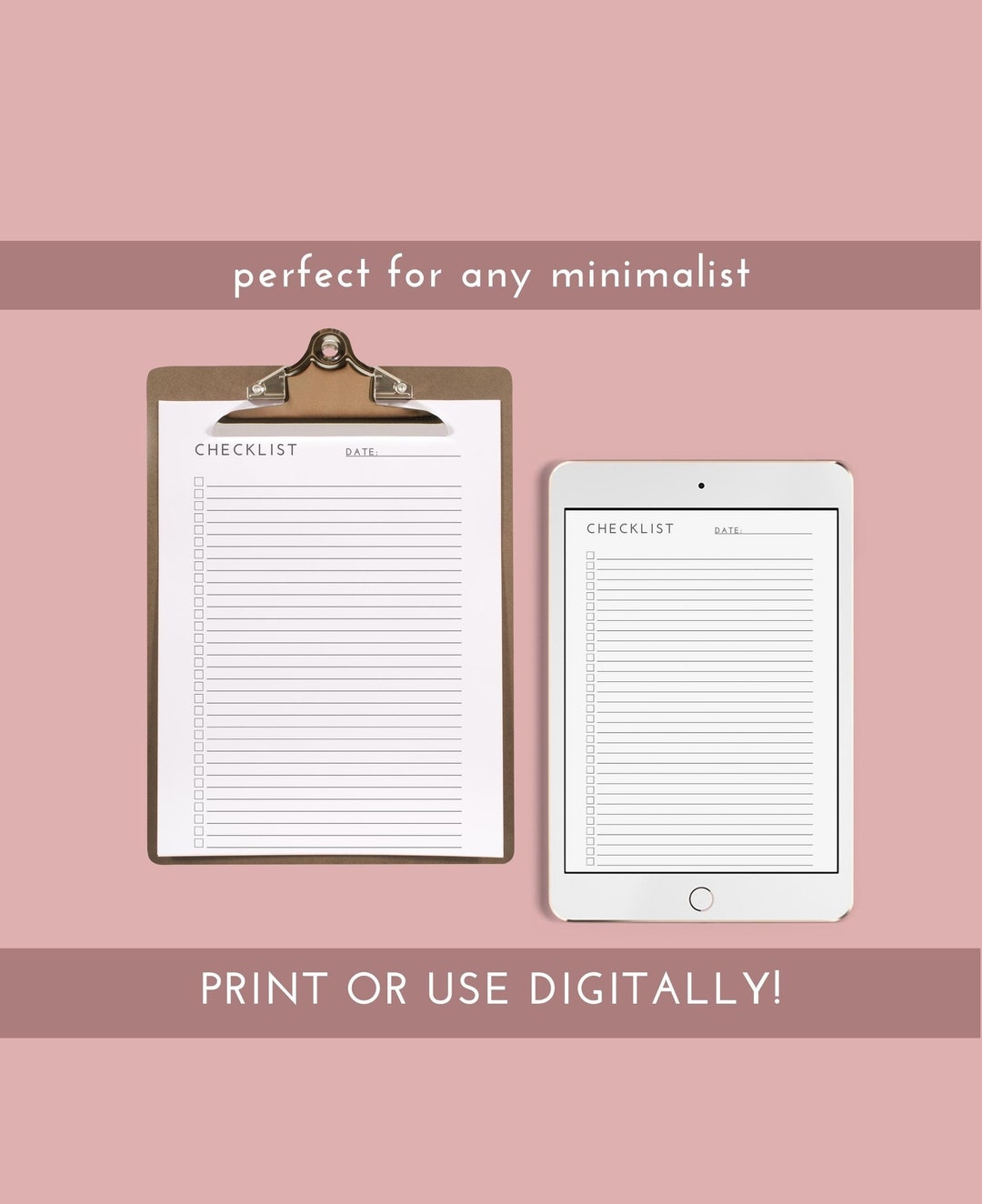Minimalist Checklist | iPad Checklist | Printable Checklist | Digital ...