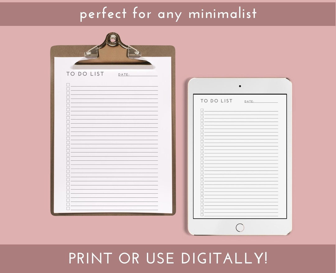 Minimalist to Do List | iPad to Do List | Printable to Do List ...
