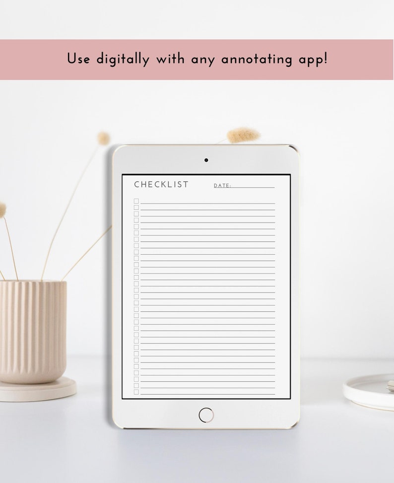 Minimalist Checklist | iPad Checklist | Printable Checklist | Digital ...