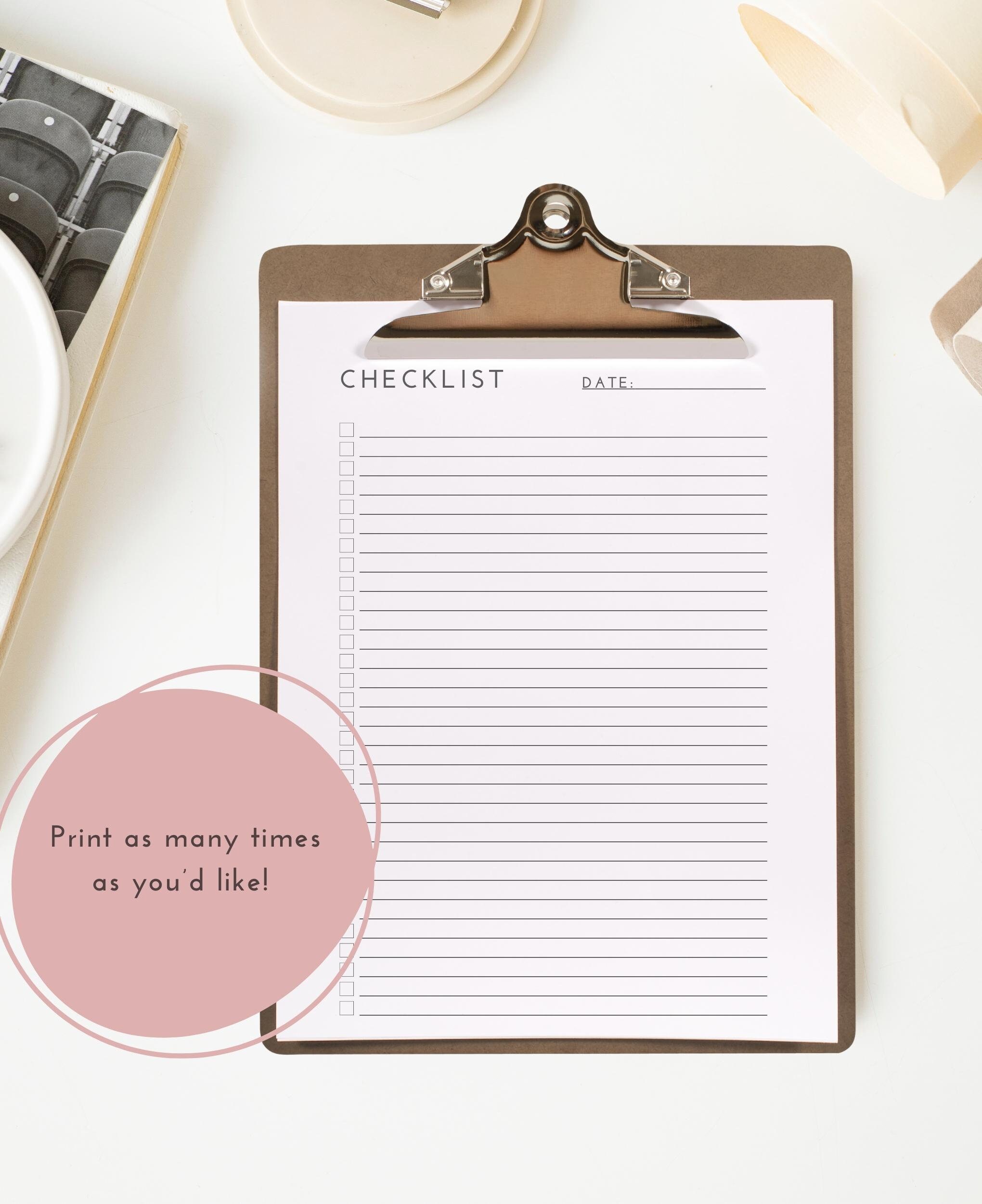 Minimalist Checklist iPad Checklist Printable Checklist Digital ...