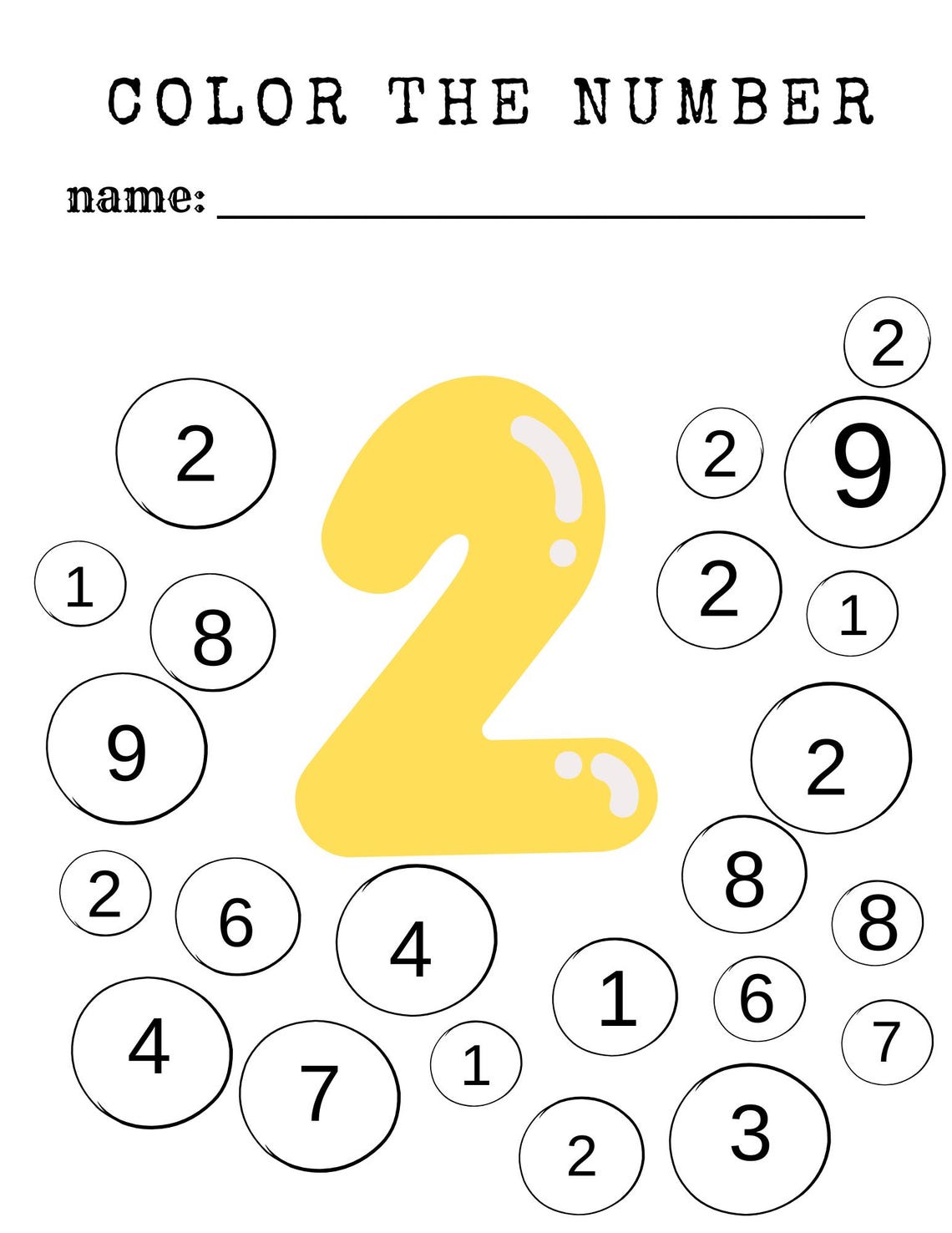 Color the Number - Etsy