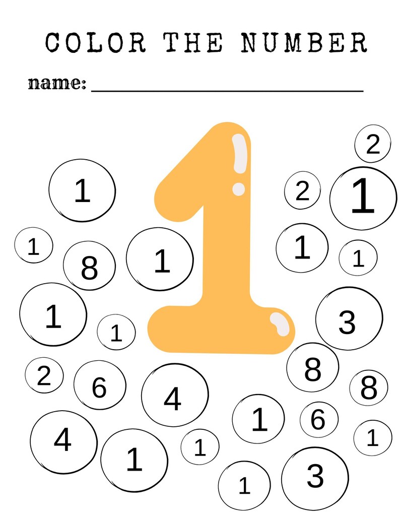 Color the Number - Etsy