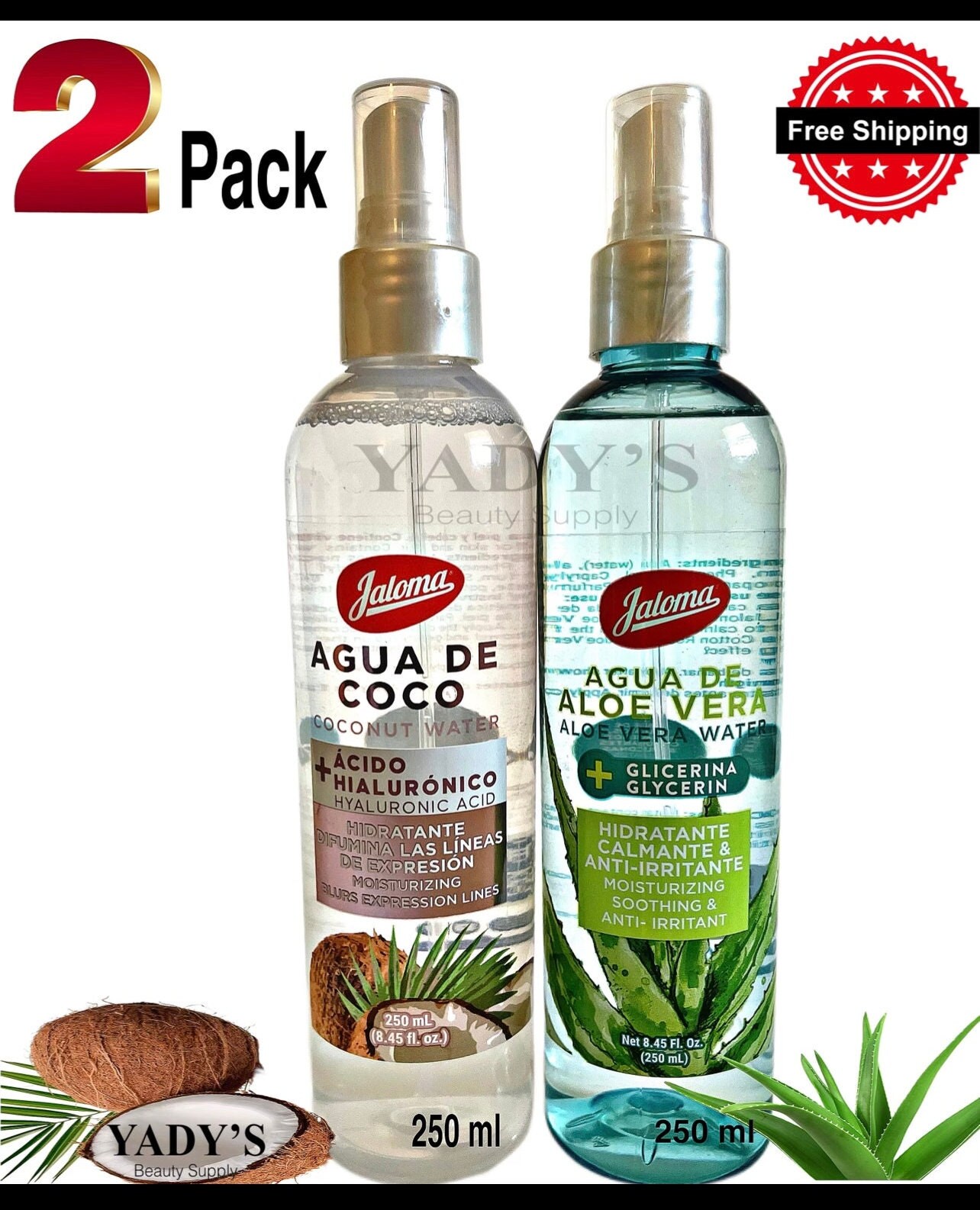 2 Pack Jaloma Face Mist Coconut Water With Hyaluronic Acid & Aloe Vera Water and Glycerin - Etsy