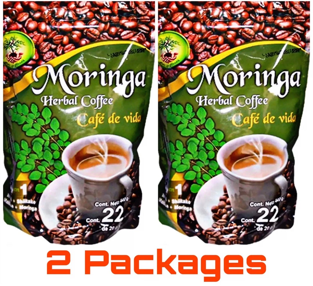 2 Moringa Herbal Coffee-cafe Herbal Con Moringa 44 Bags, 880 Grams ...