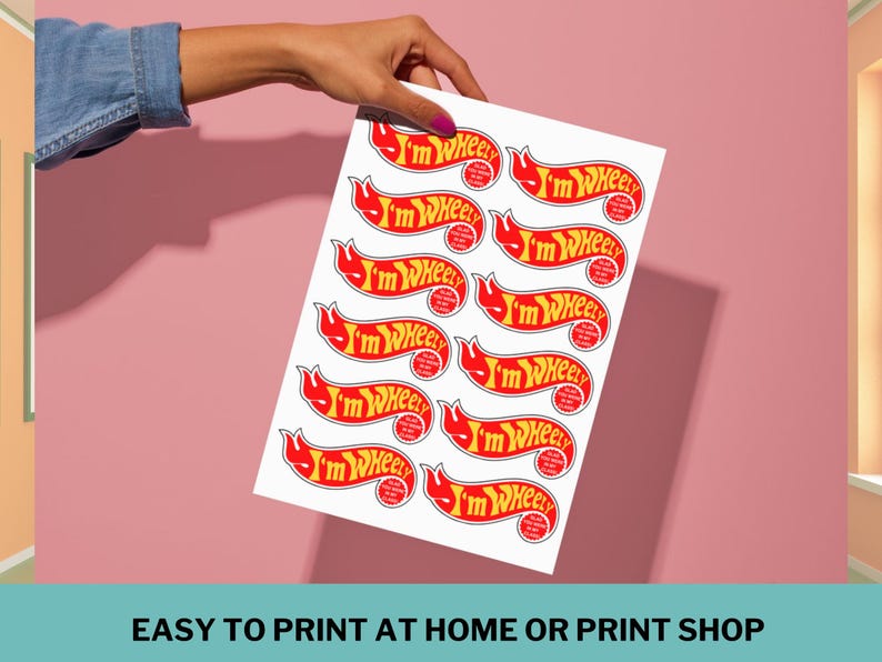 Flaming Tires Race Cars, Birthday Party Gift Tag | Wheely Wheelie Glad ...