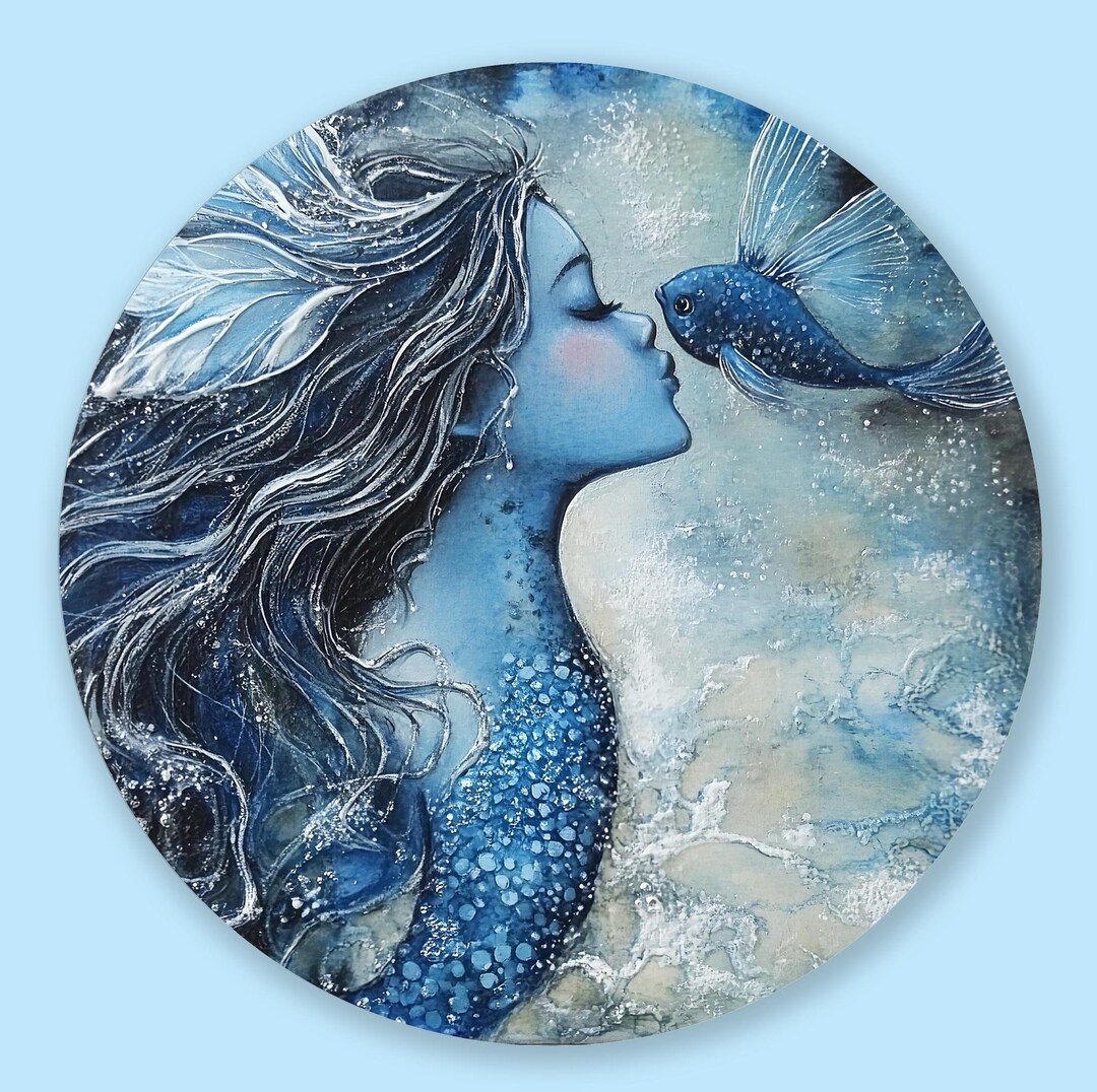 Mermaid Deco Dinner Plate 10 Inches Elegant Ocean Fantasy Art - Etsy