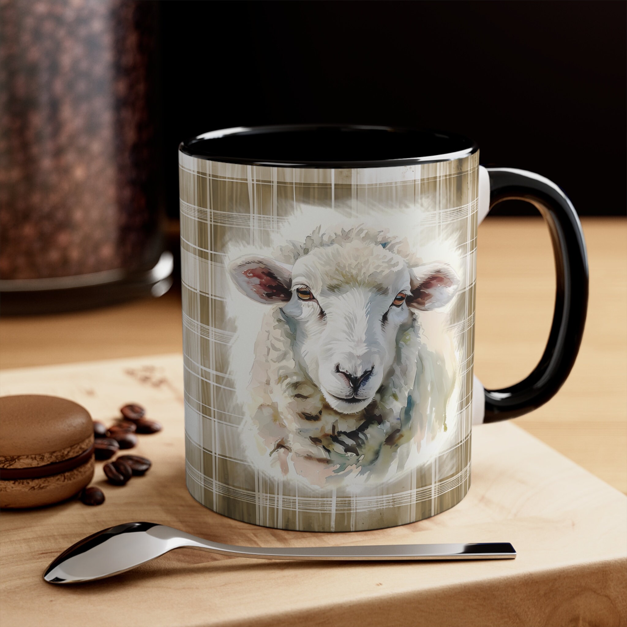 Sheep Mug, Farm Animal Mug, Sublimation Mug, 11oz Coffee Mug, Two Tone ...