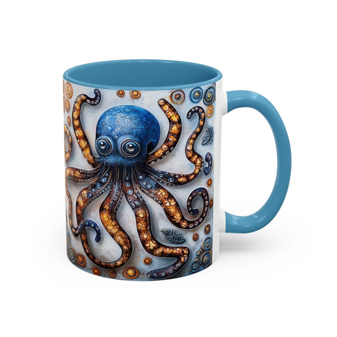 Octopus Talavera Mexican Style Accent Coffee Mug (11oz) - Etsy