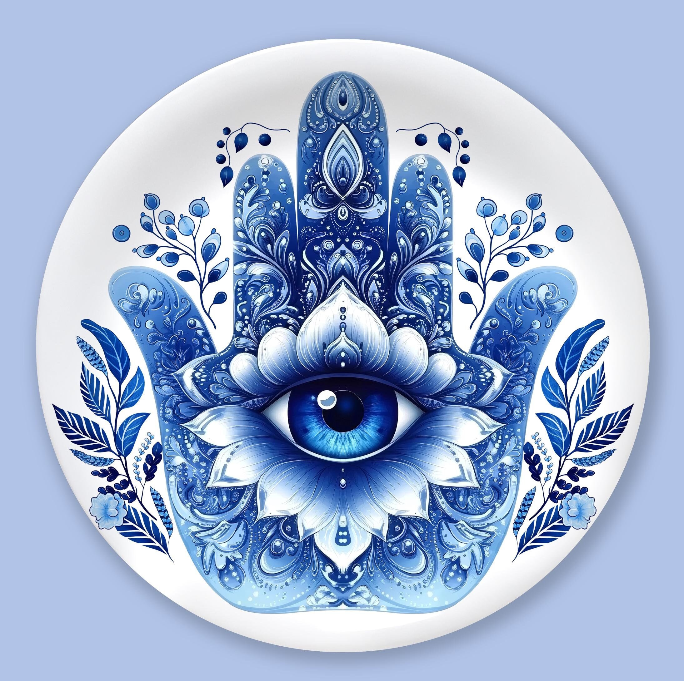 Hamsa Evil Eye Decorative Plate - Etsy