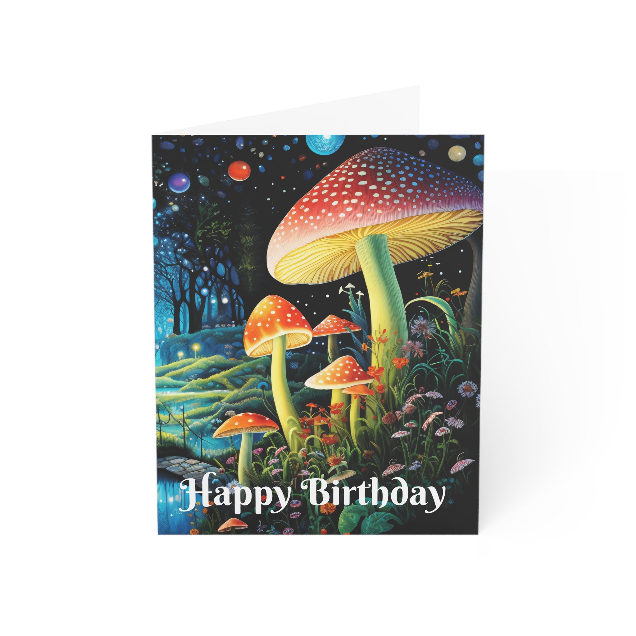 Magical Mushroom Forest Happy Birthday Greeting Card 1, 10 Pcs - Etsy