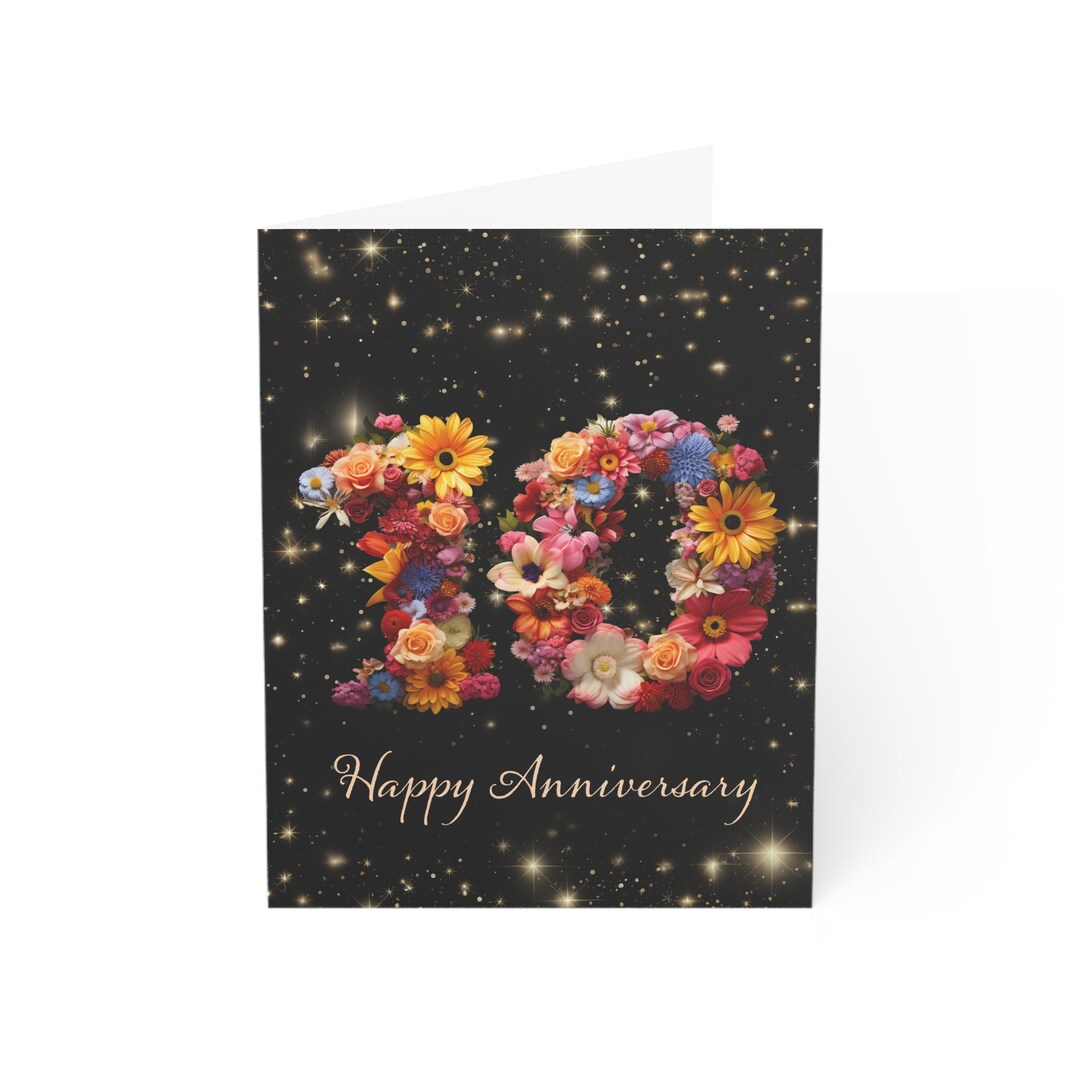 10 Years Together: Anniversary Greeting Card - Etsy