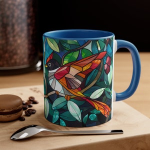 Stained Glass Garden Birds Mug Accent Coffee Mug, 11oz - Etsy