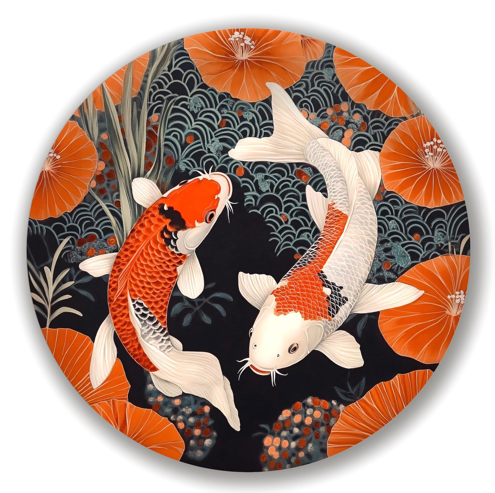 Japanese Koi Fish Art Plate: Unbreakable Decorative Plate, 10" - Etsy