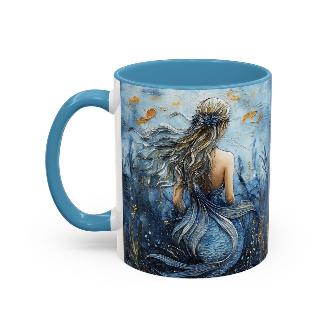Mermaid Coffee Mug: Ocean Fantasy Ceramic Accent Mug (11oz) - Etsy