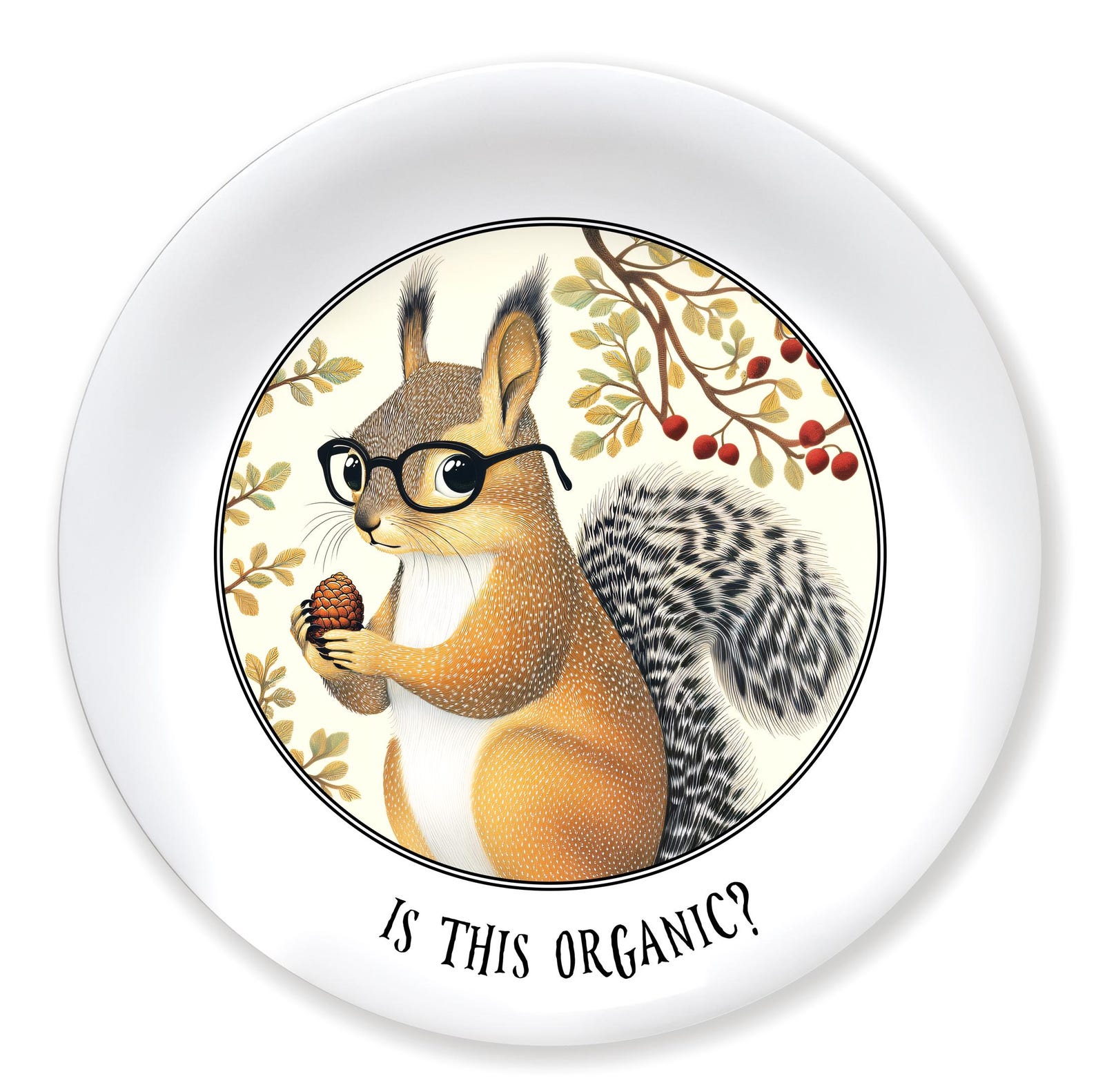 Cute Squirrel Dinner Plate – “is This Organic?” - Etsy