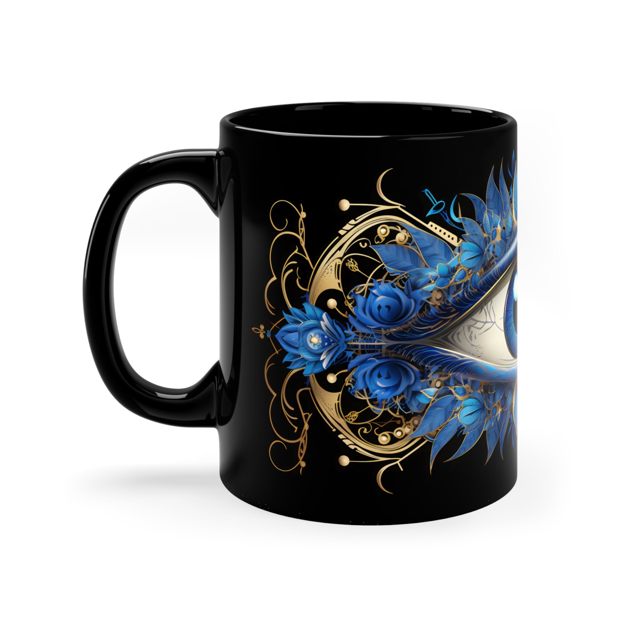 Evil Eye Protection Mug: Black Ceramic Spiritual Coffee Mug - Etsy