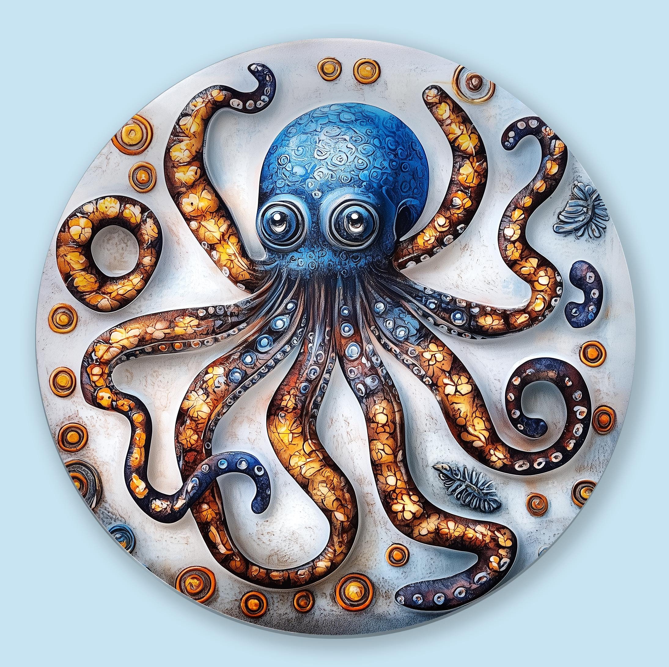 Octopus Talavera Mexican Style Deco Dinner Plate 10 Inches - Etsy