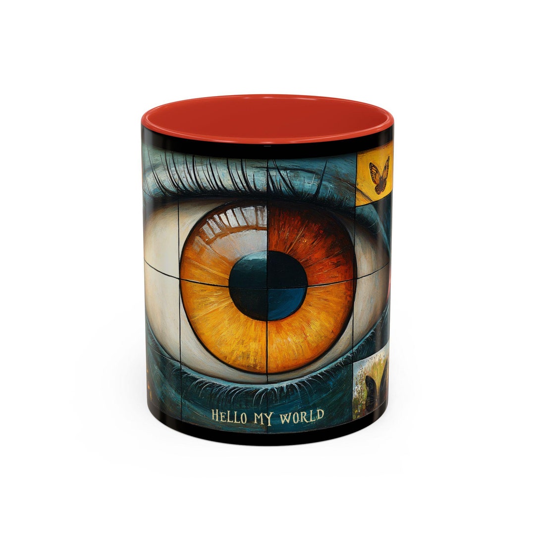 Hello My World Psychedelic Art Accent Coffee Mug (11oz) - Etsy