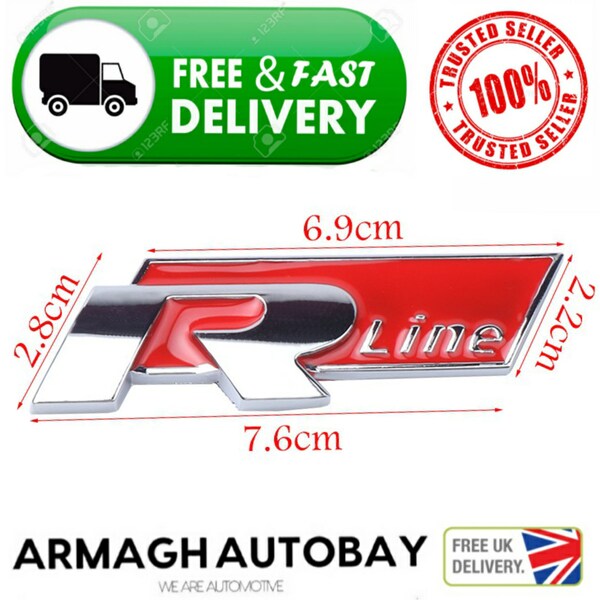 Vw R Line Red Emblem - Etsy