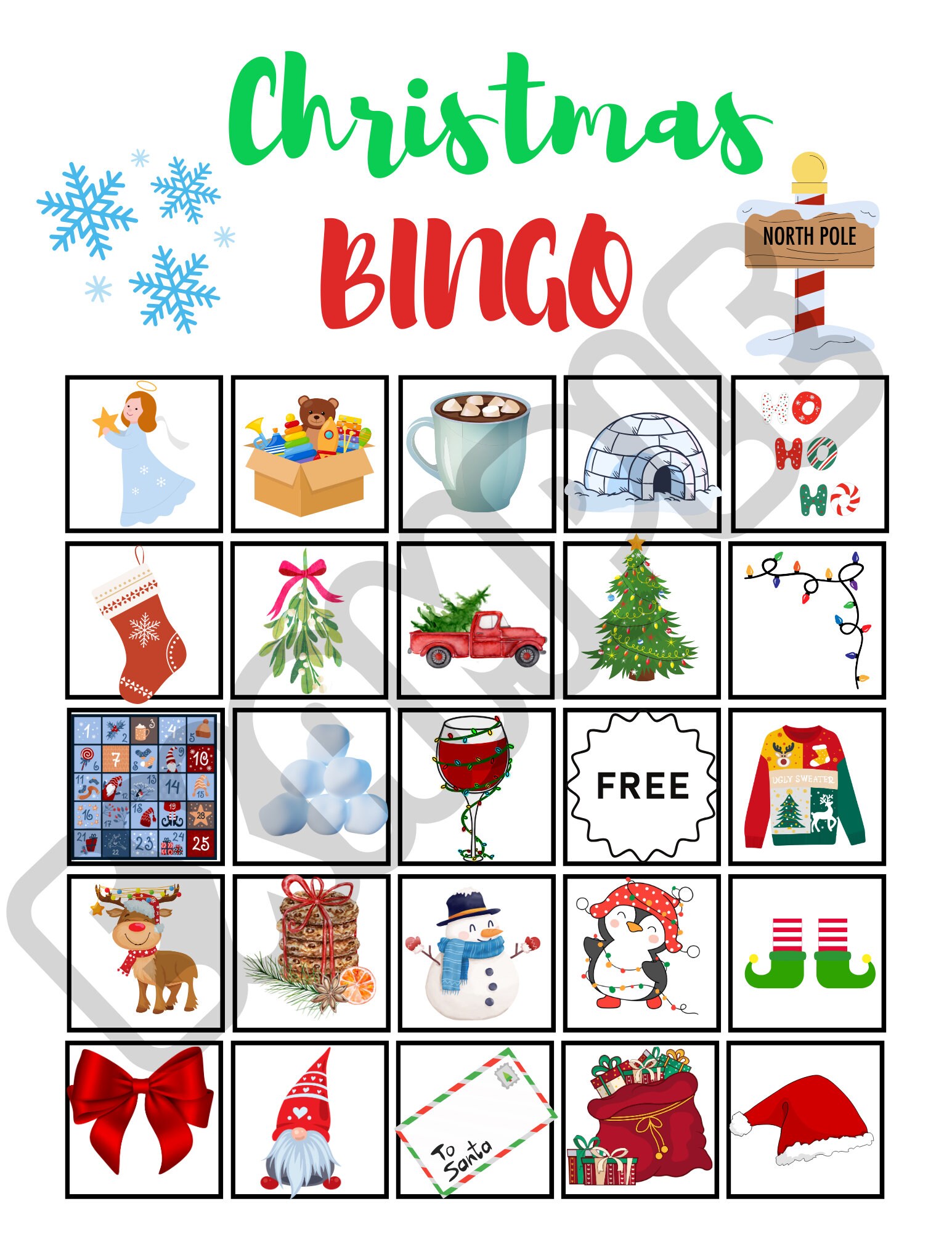 Christmas Themed Bingo - Etsy