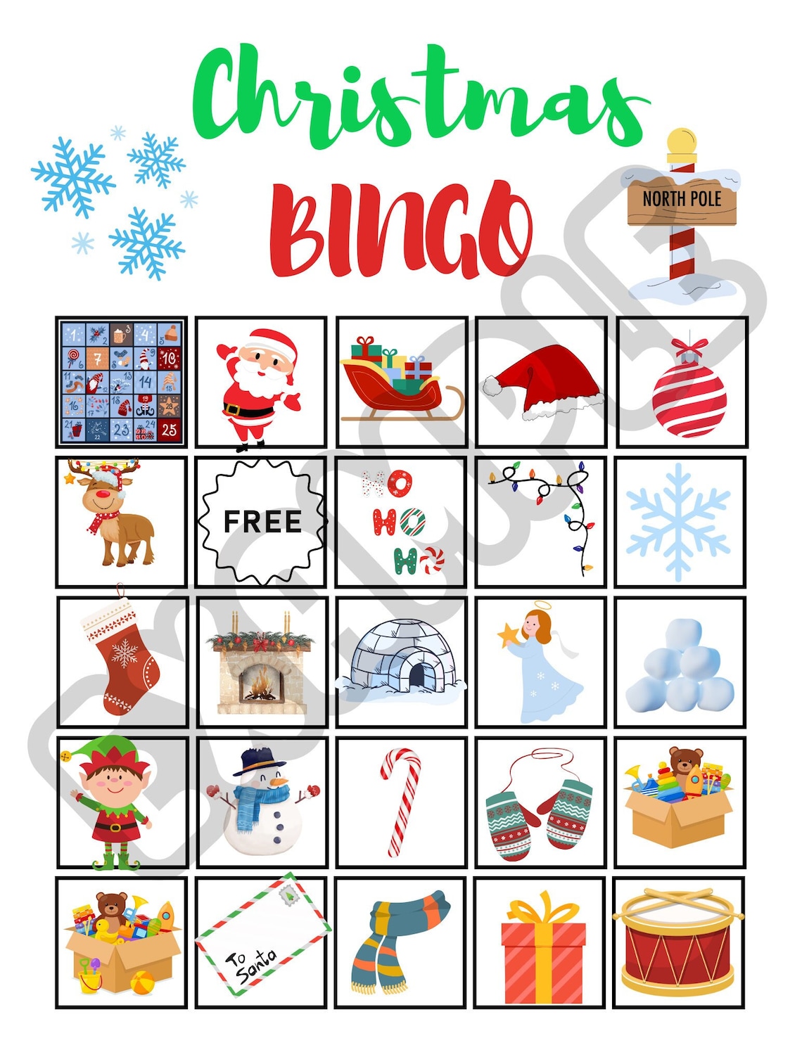Christmas Themed Bingo - Etsy