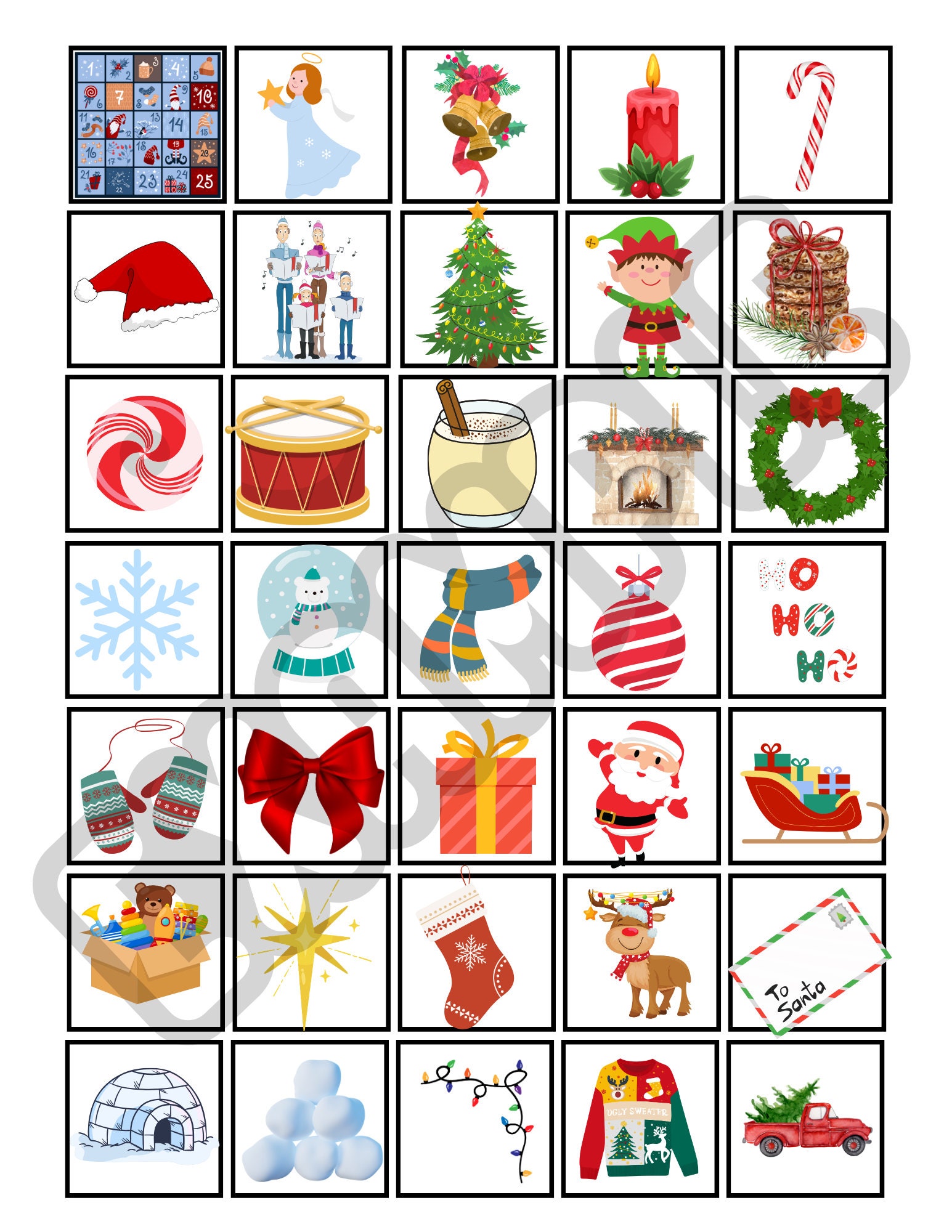 Christmas Themed Bingo - Etsy