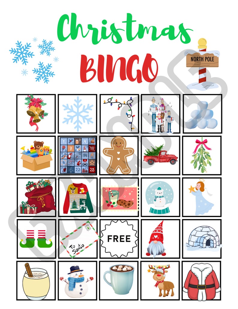 Christmas Themed Bingo - Etsy