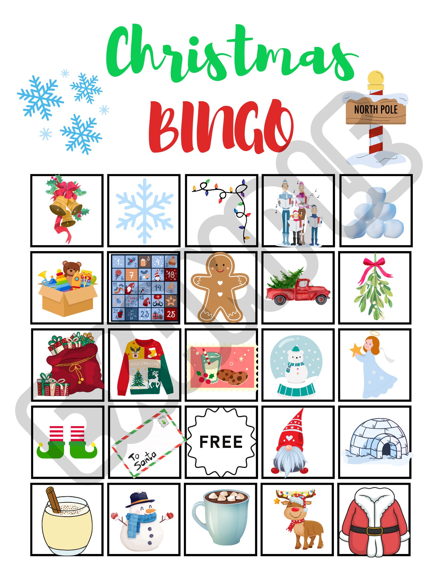 Christmas Themed Bingo - Etsy