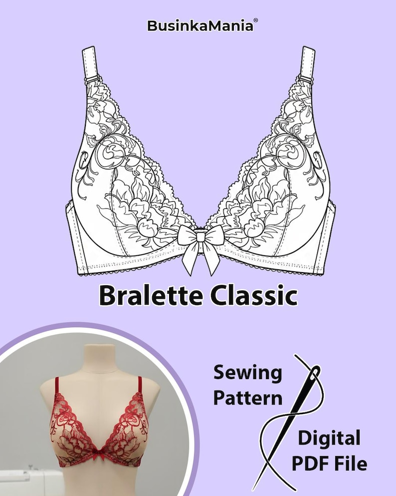 DIY Beginner-friendly "classic" Bralette Sewing Pattern - Instant PDF ...