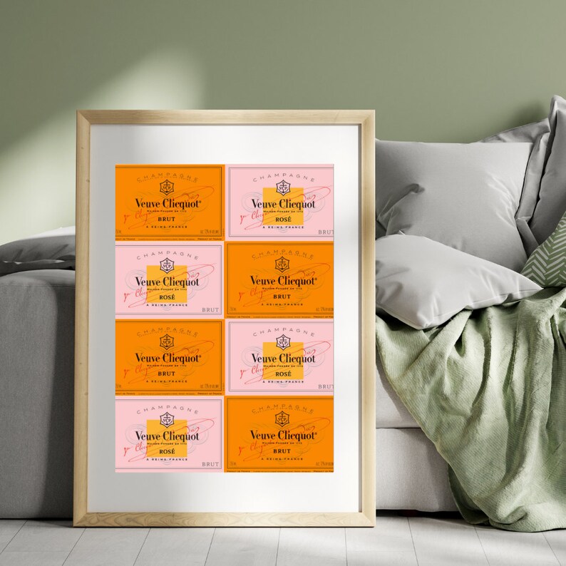 Checkered Veuve Labels - Etsy
