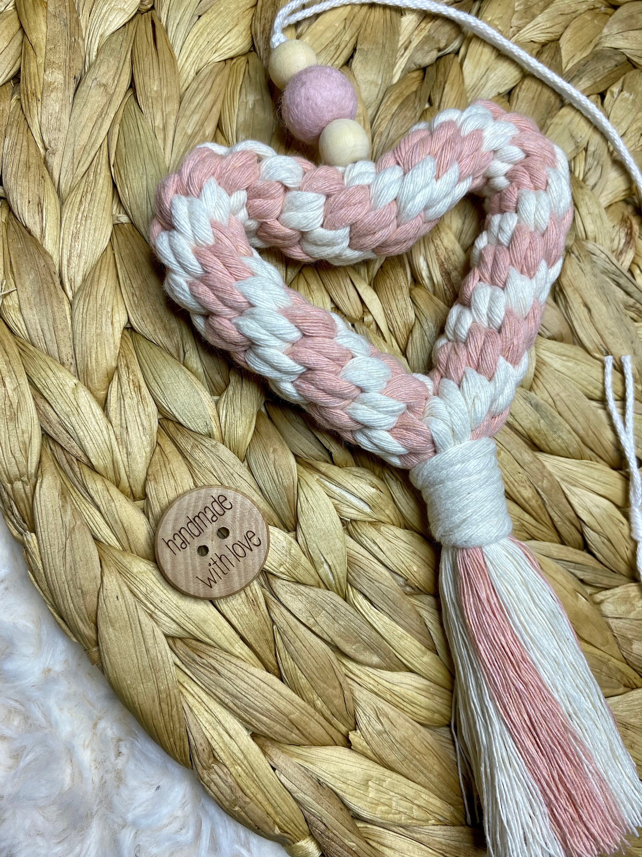 Macrame Breaded Heart Car Essential Oil Diffuser St Valentines Day Gift ...