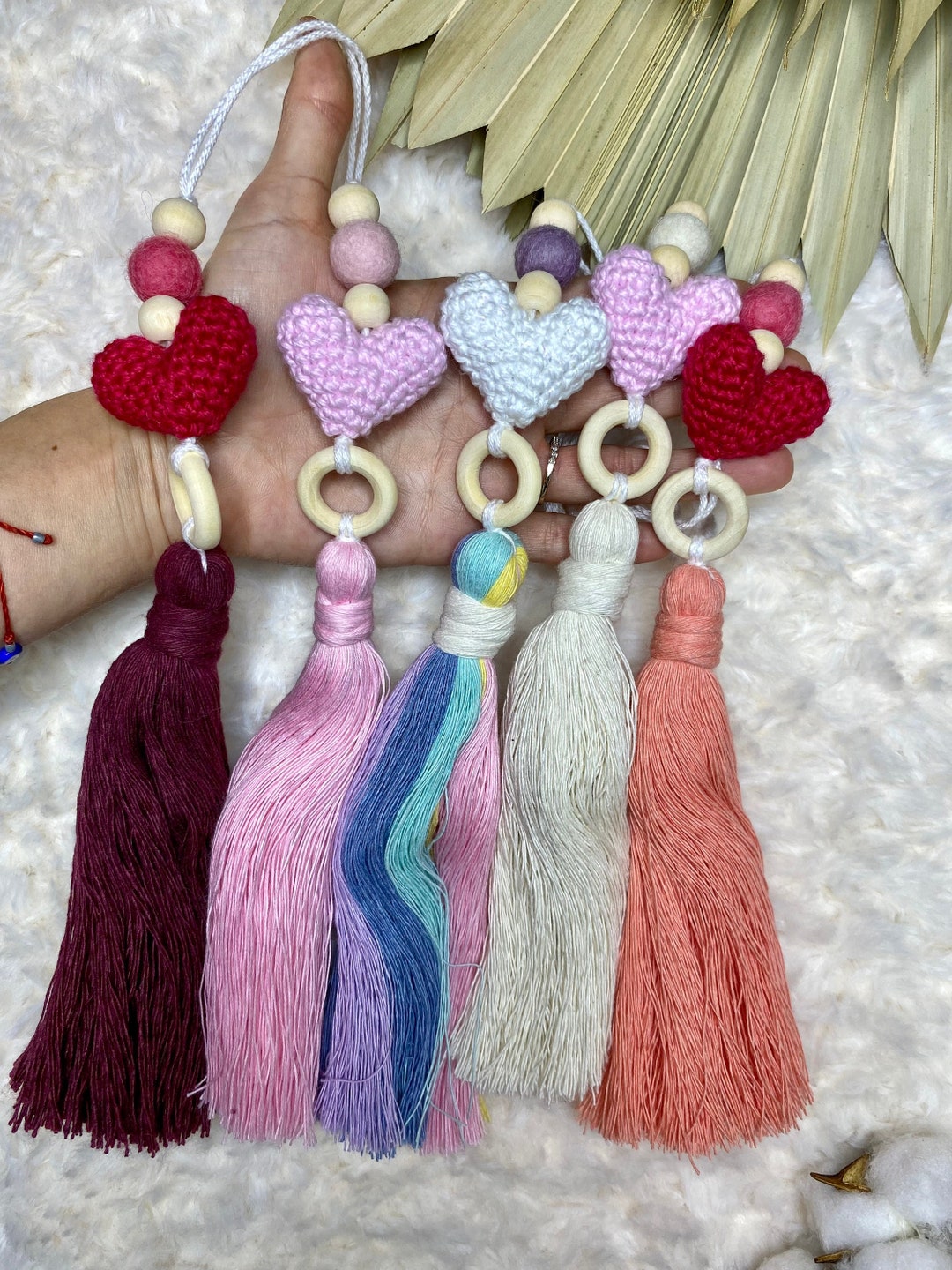 Heart Accessories St Valentines Heart Tassel Charm Love Accessories Car ...