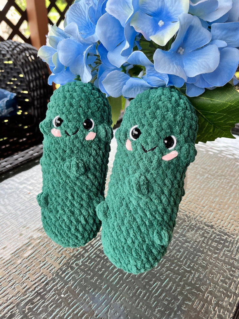 Crochet Emotional Support Pickle Plushie, Handmade Soft Toy - Etsy