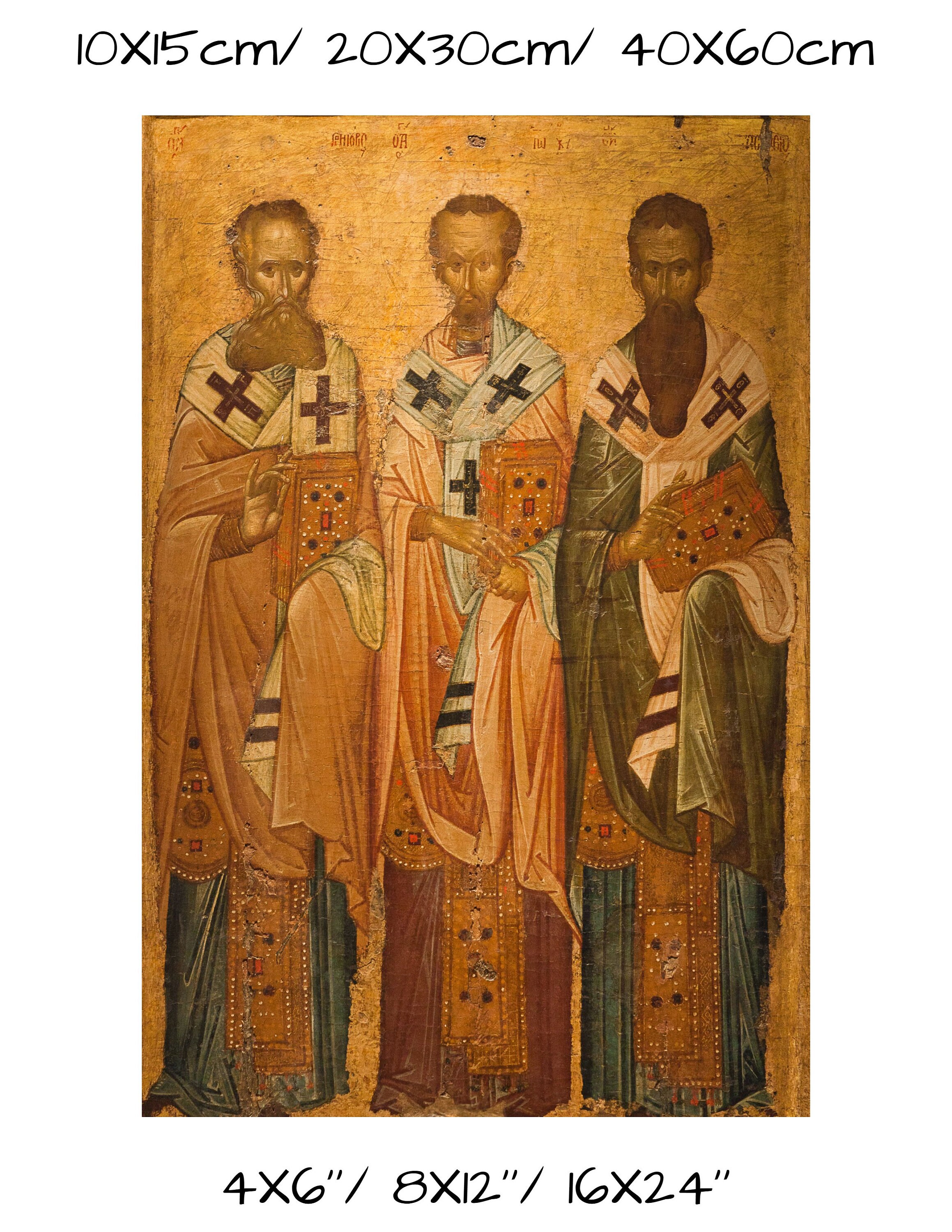 Christian Greek Orthodox Art Print, the Church Fathers, Religious Art ...