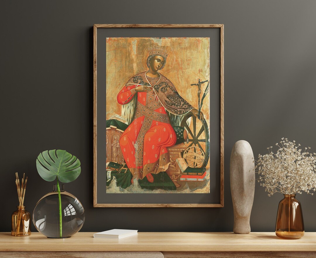 Christian Greek Orthodox Art Print, Saint Catherine, Religious Art ...