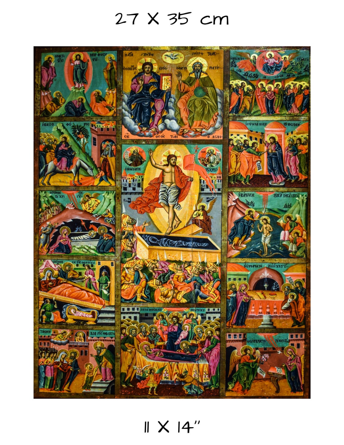 Greek Christian Orthodox Art Print, the 12 Great Feasts, Religious Art ...