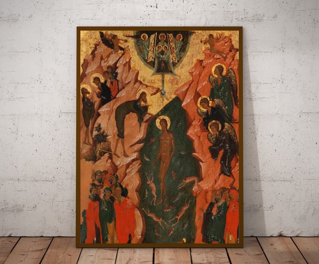 Christian Greek Orthodox Art Print, Harrowing of Hell anastasis ...