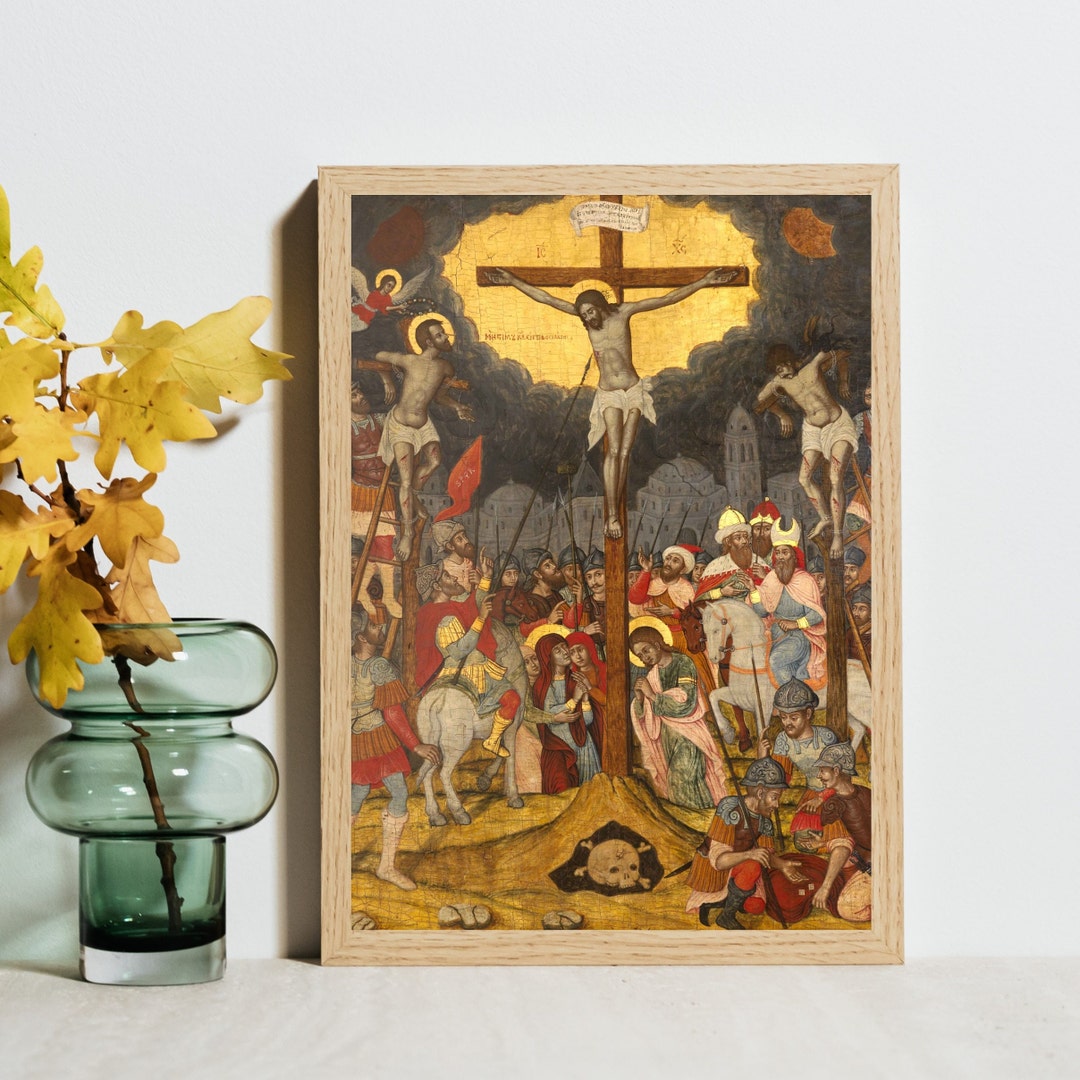 Crucifixion, Orthodox Greek Art, Religious Wall Art, Spiritual Artworks ...