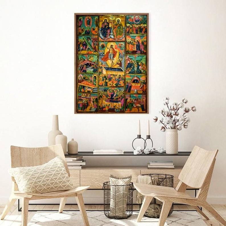 Greek Christian Orthodox Art Print, the 12 Great Feasts, Religious Art ...
