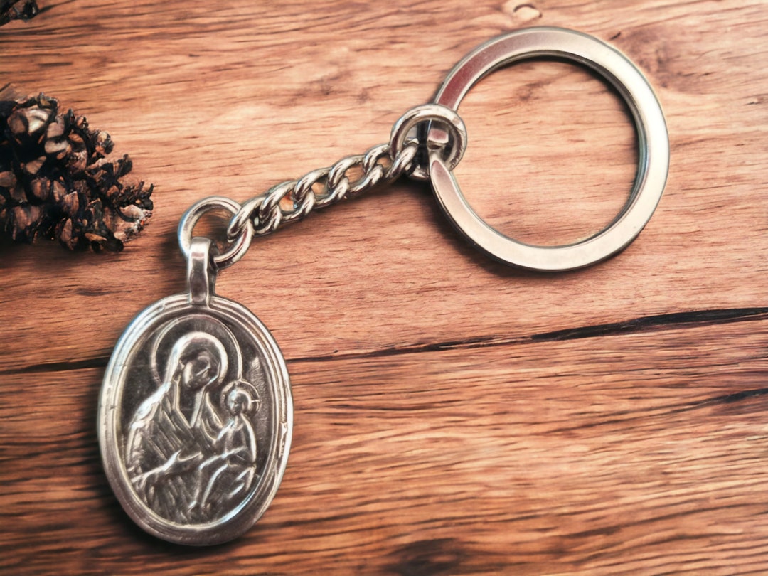 Religious Keychain Virgin Mary and Jesus Keychain Christian Orthodox ...