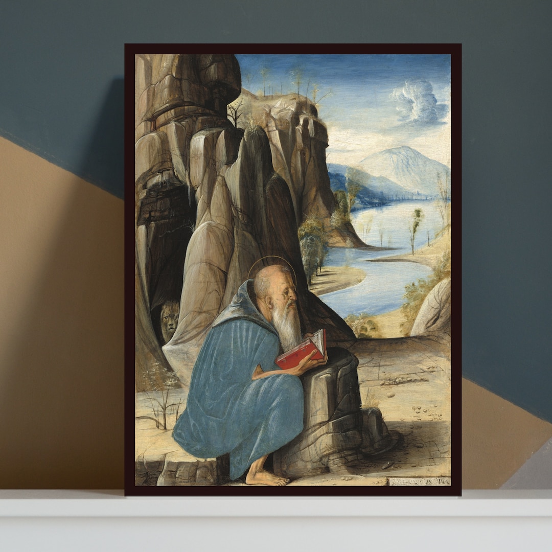 Saint Jerome Reading , Saint Painting, Catholic Art Print, Religious ...