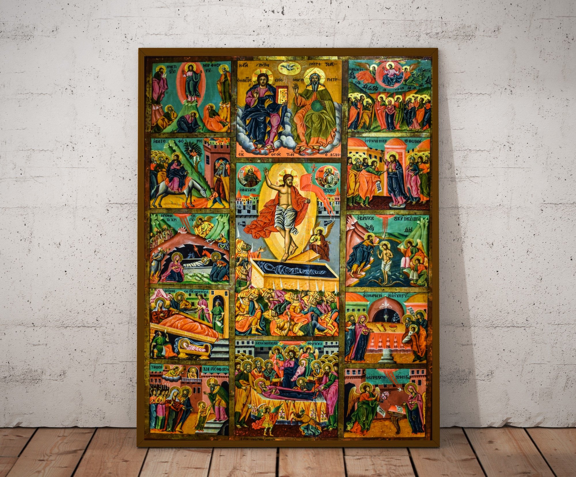 Greek Christian Orthodox Art Print, the 12 Great Feasts, Religious Art ...