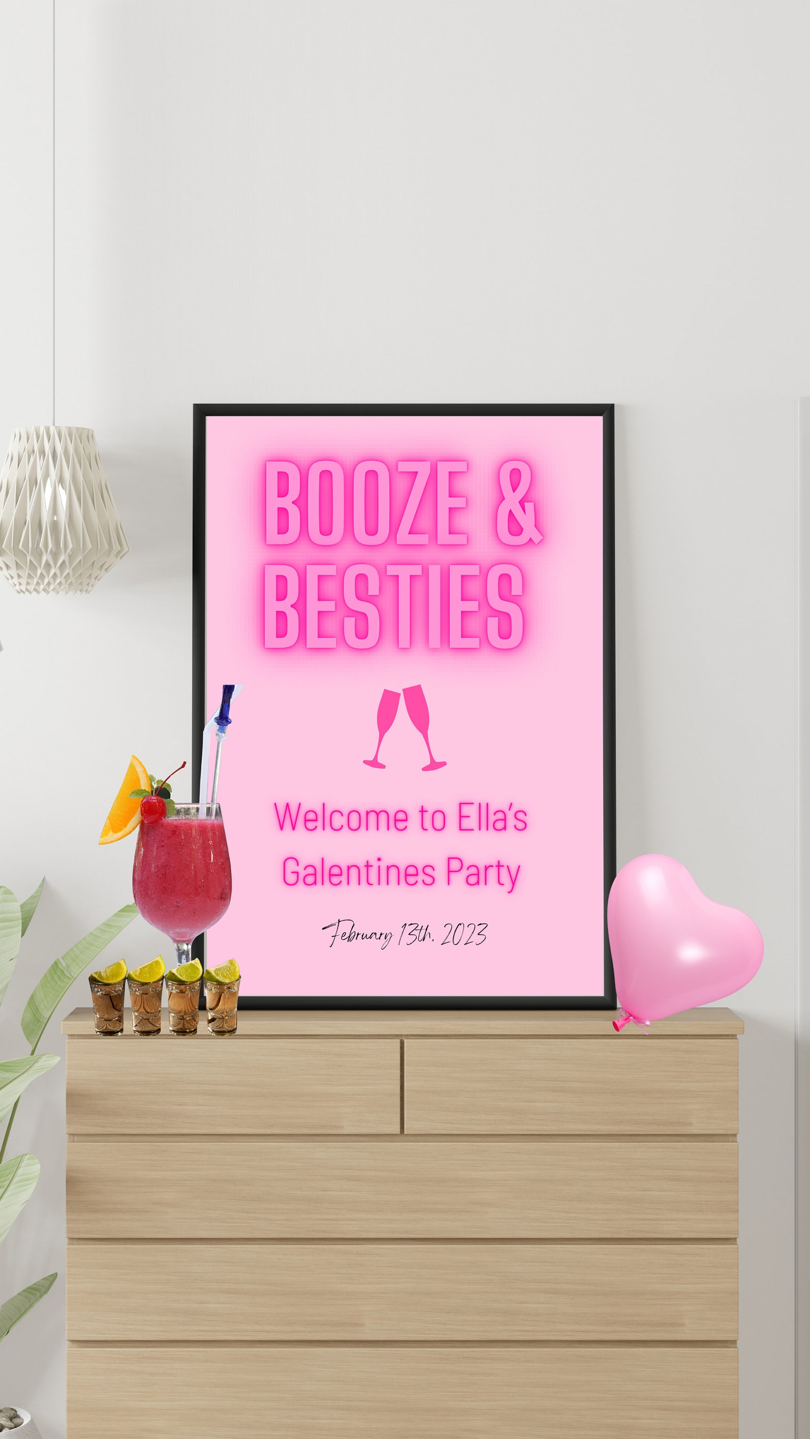 Galentines Day Party Welcome Sign | Valentines Party | Booze and ...