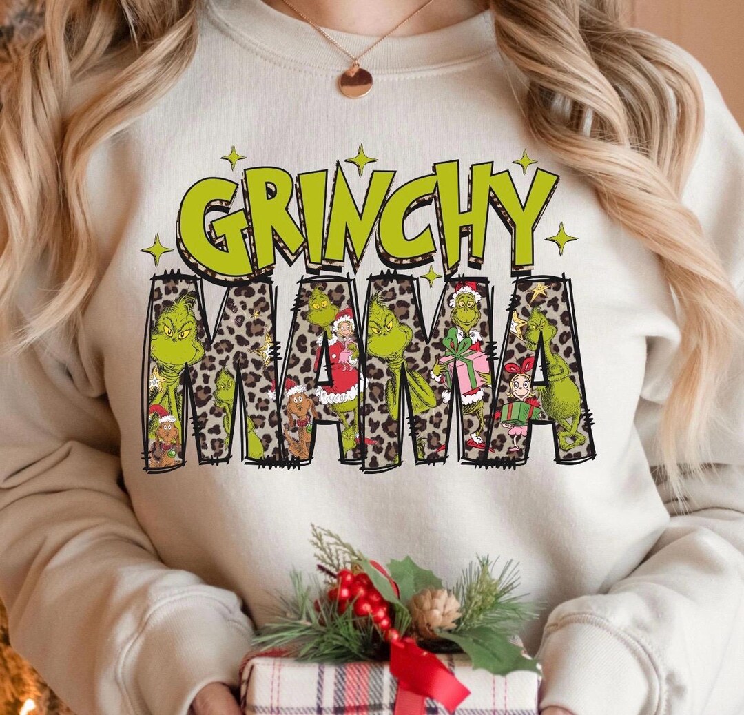 GRINCHY Mama Crewneck Sweatshirt, the Grinch, Mama, Christmas Sweatshirt - Etsy