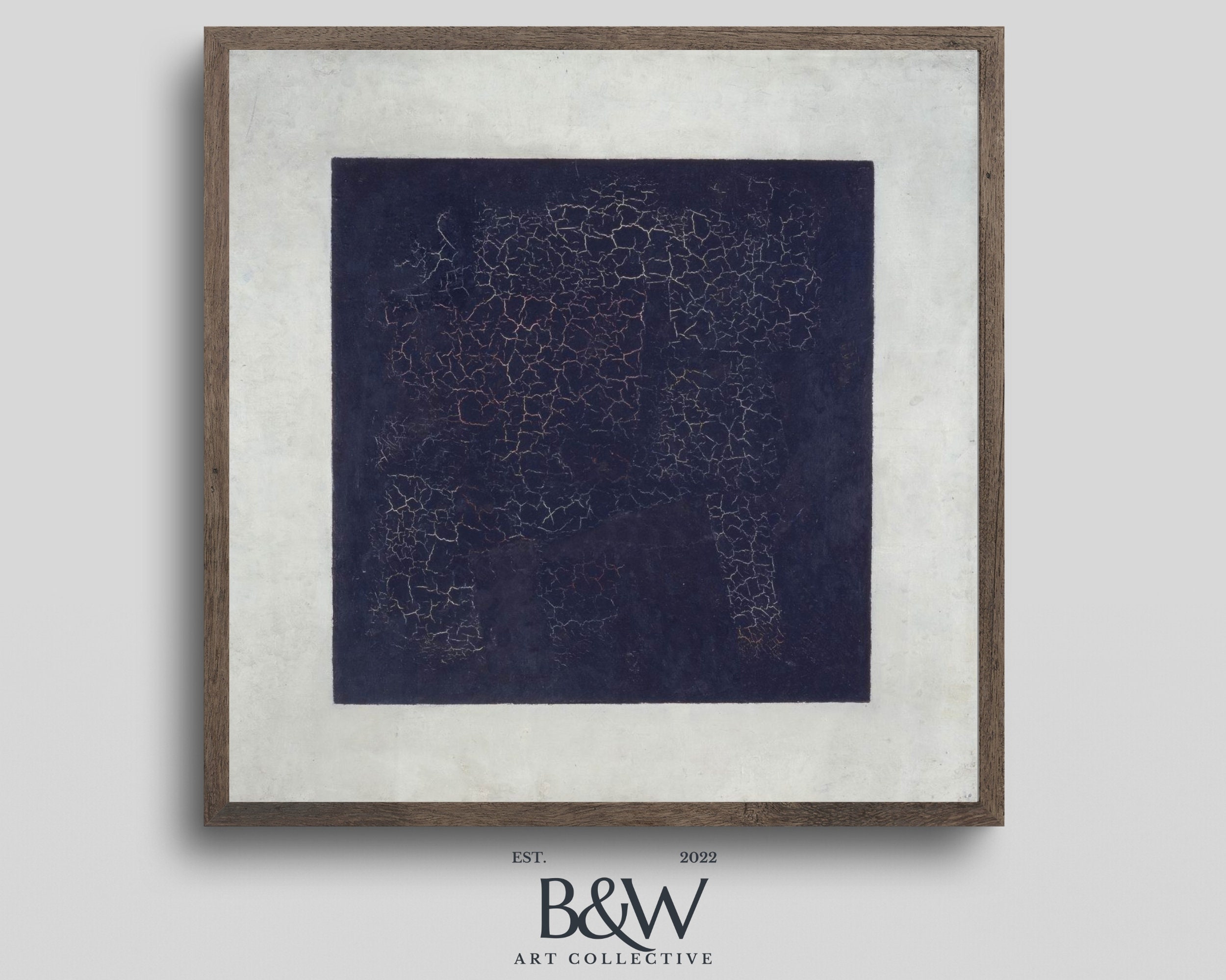 Vintage Blue Minimalist Painting Square Abstract Art - Etsy
