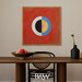 Vintage Red Abstract Painting | Square Minimalist Art | Texture Blue ...