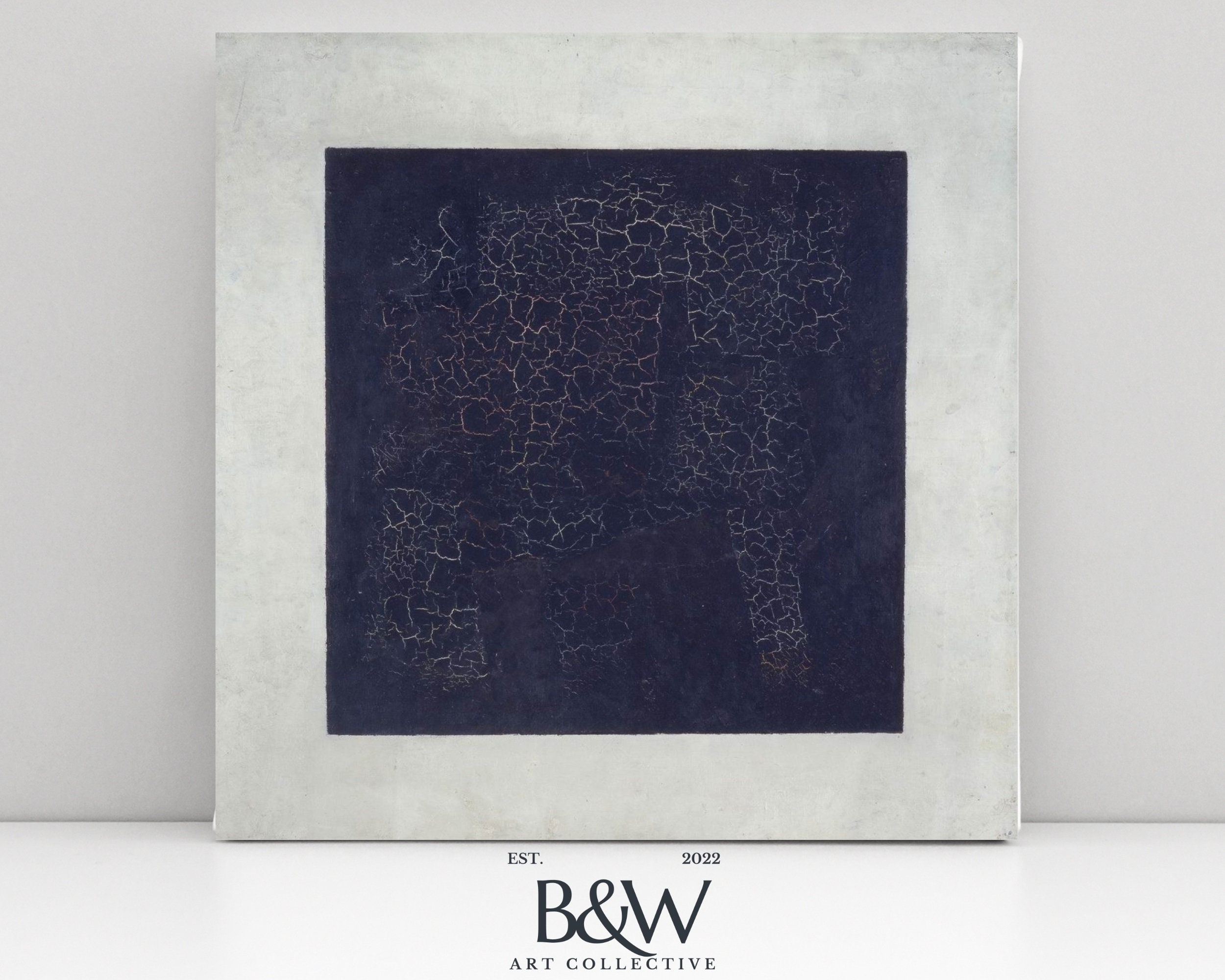 Vintage Blue Minimalist Painting Square Abstract Art - Etsy