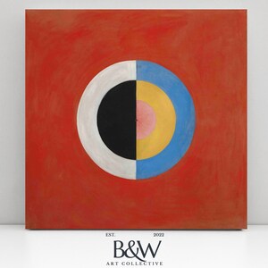 Vintage Red Abstract Painting | Square Minimalist Art | Texture Blue ...
