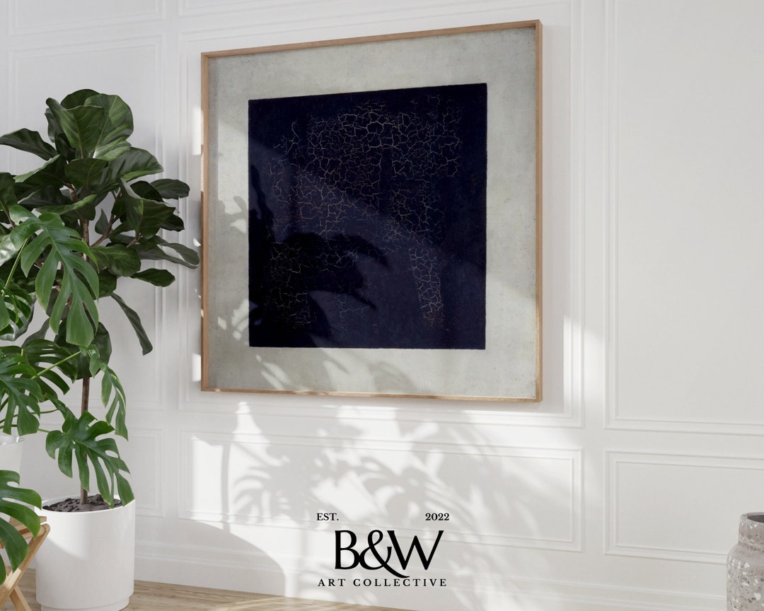 Vintage Blue Minimalist Painting | Square Abstract Art | Texture Beige ...